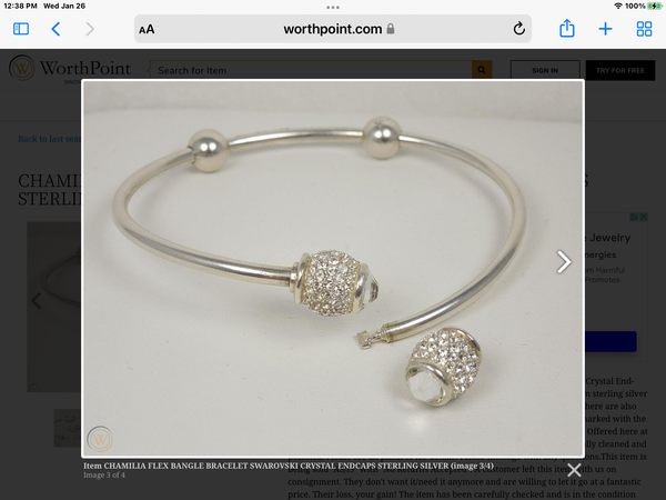 CHAMILIA SWAROVSKI CRYSTAL ENDCAPS STERLING SILVER Gustonian Gifts